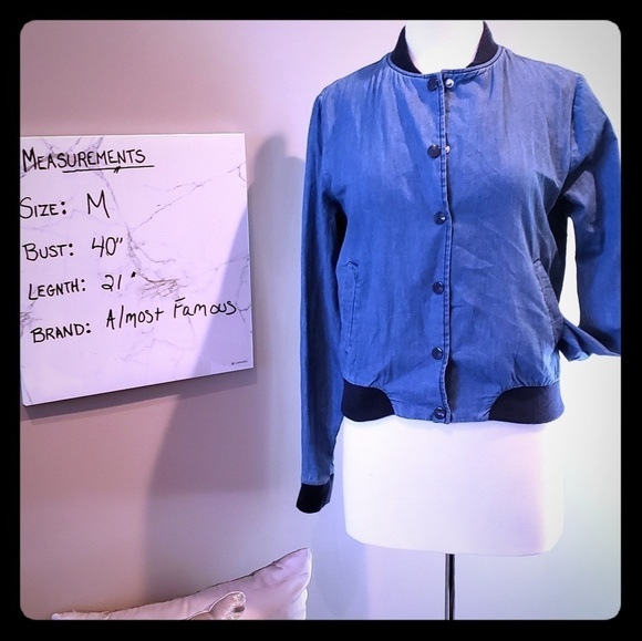 Almost Famous | Jackets & Coats | Almost Famous Ladies Jean Bomber ...